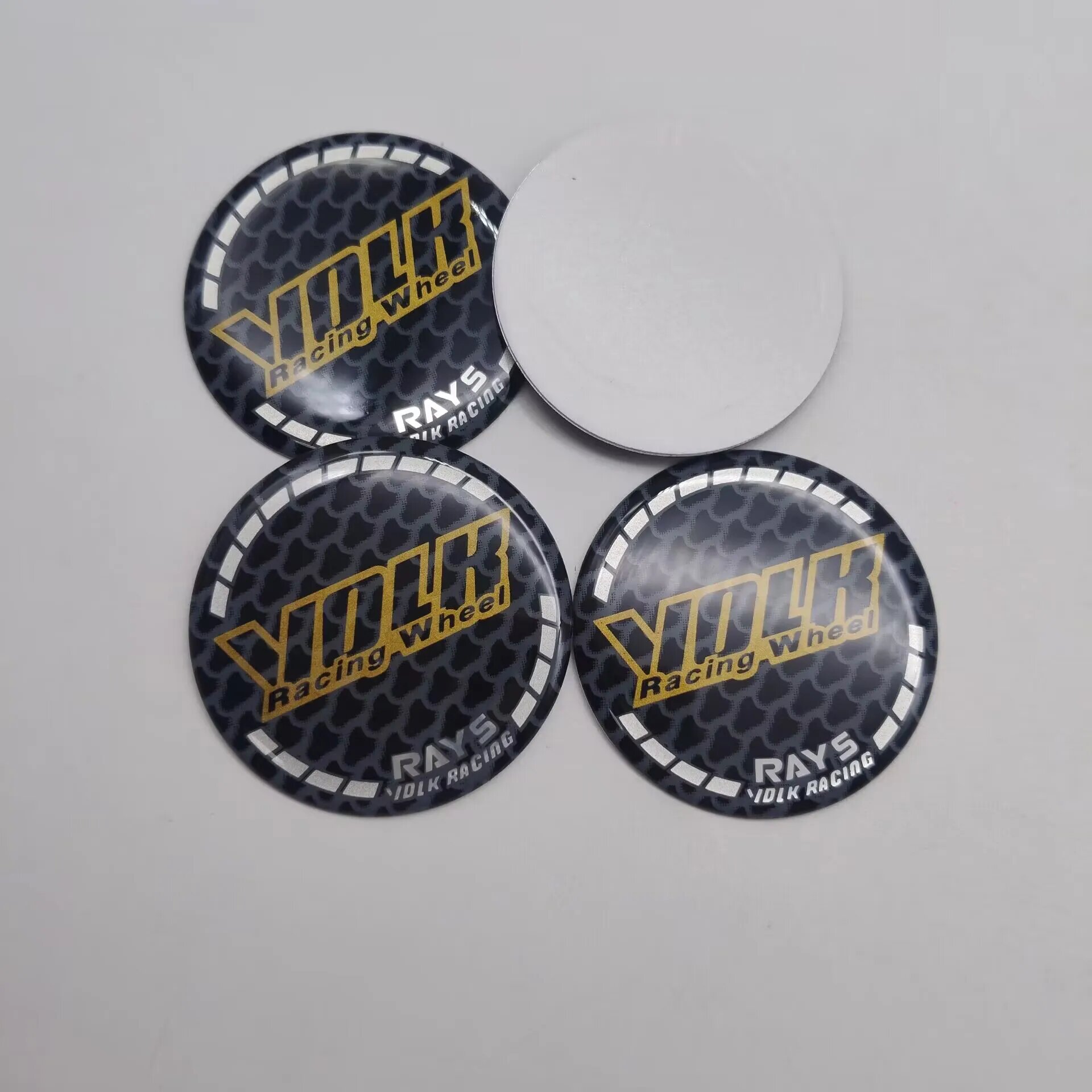 4 шт. 45 мм, 50 мм, 56 мм наклейки с логотипом Volk Racing Rays Lattice Yellow, 4pcs 45mm Stickers