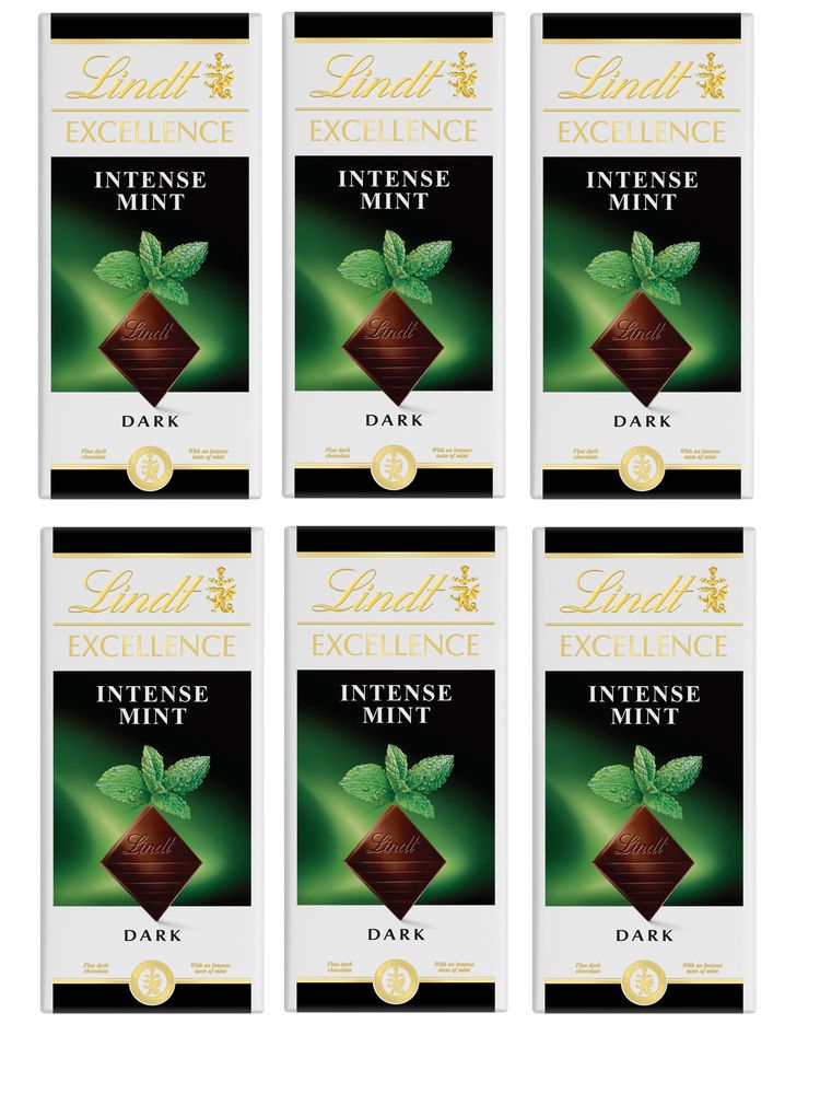 Lindt Excellence Шоколад темный с мятой, 100 гр, 6 шт