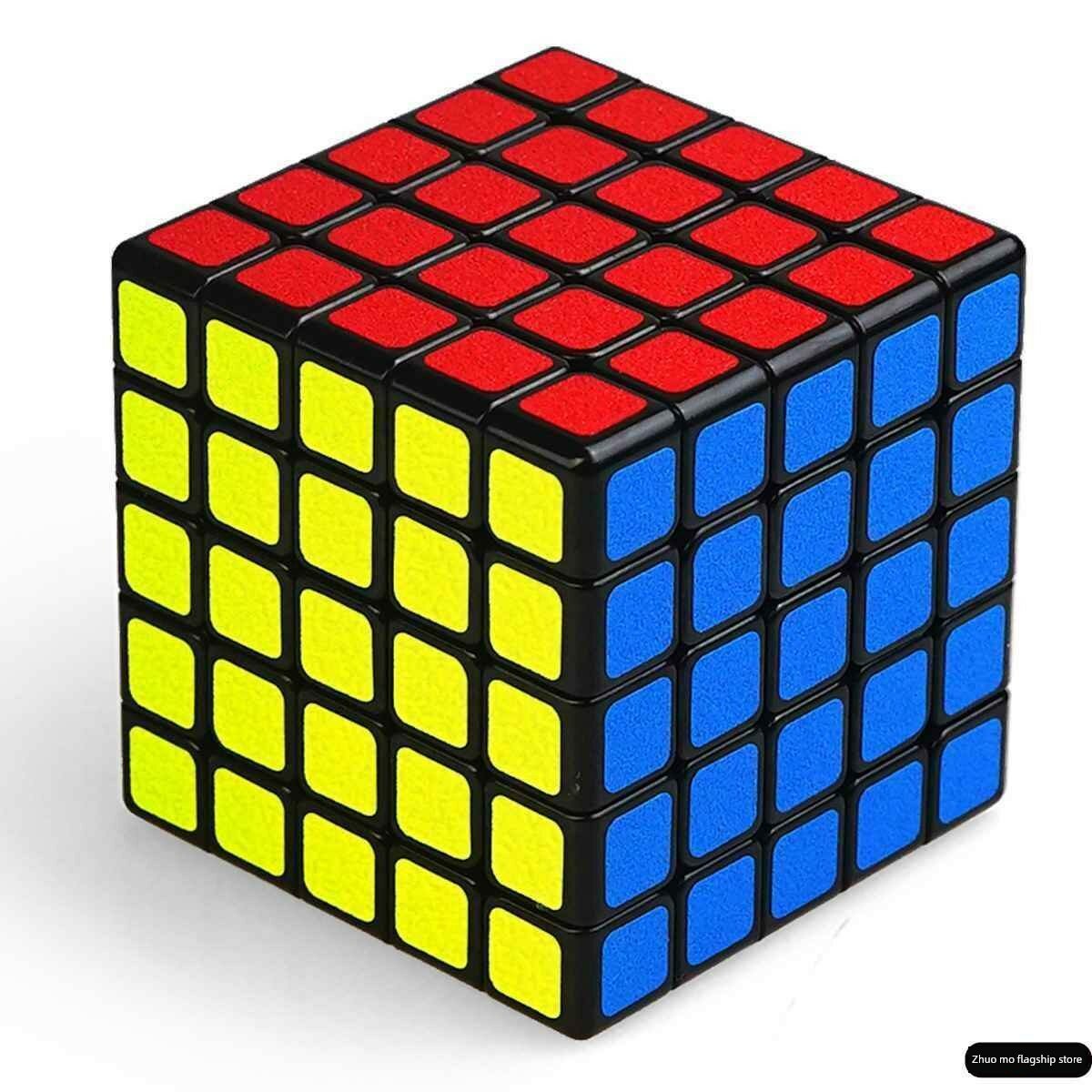 5x5 черный глянцевый кубик Рубика, гладкое вращение, соревновательная обучающая игрушка для детей