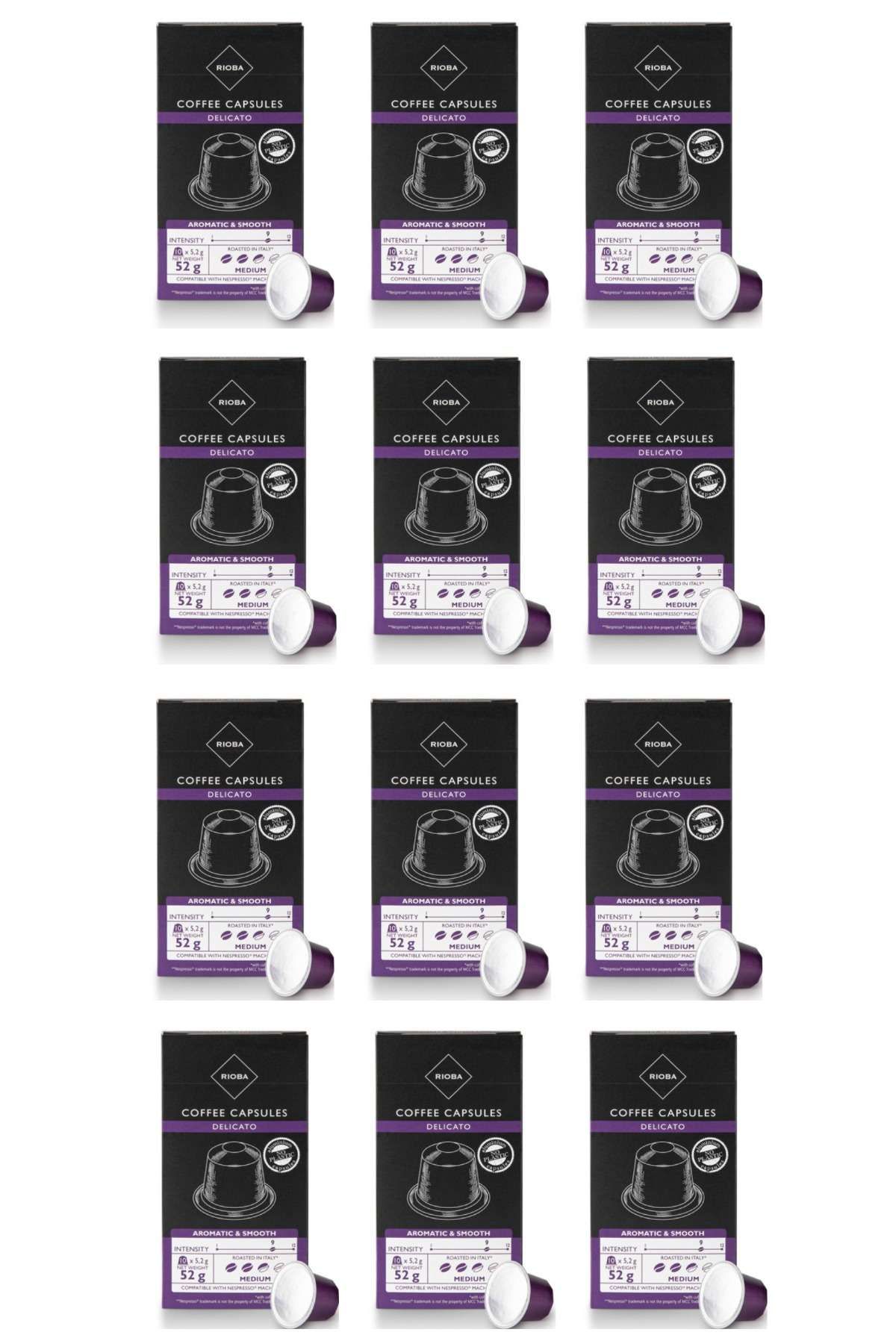 Rioba кофе в капсулах Delicato для кофемашин Nespresso 10 шт, 52 г, 12 уп.