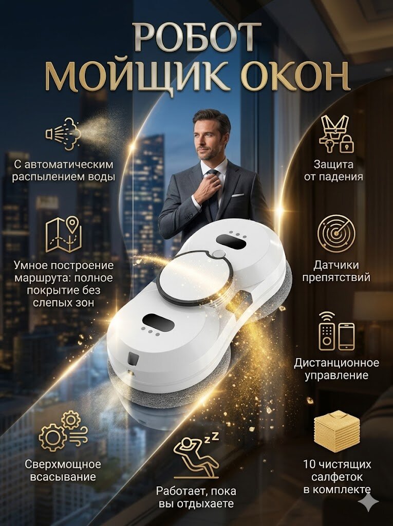 Робот мойщик окон с распылением; Робот мойщик окон мощный, стеклоочиститель для окон и стекол техника для дома я