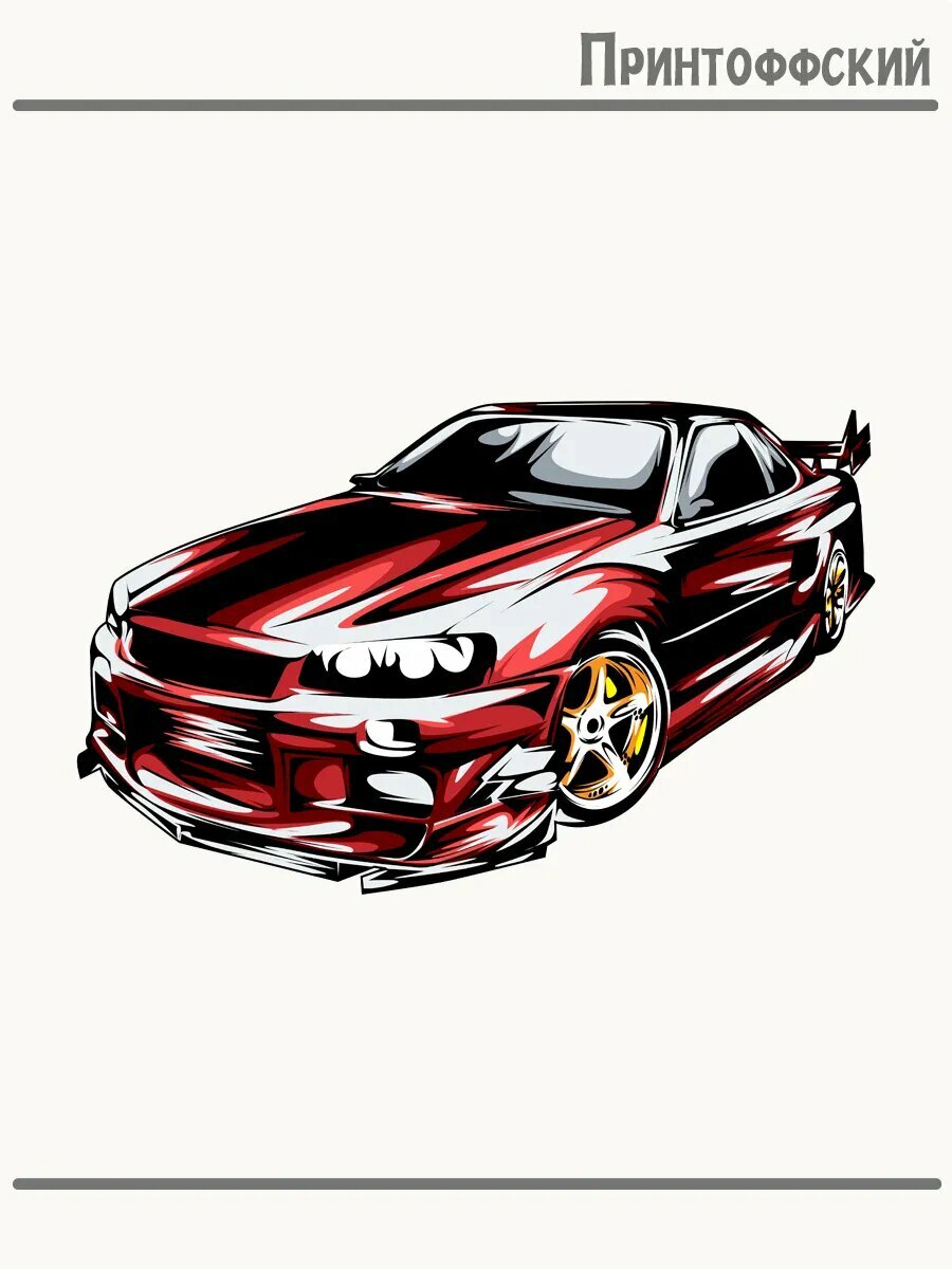 Термонаклейка для одежды и аксессуаров DTF-печать ниссан авто nissan