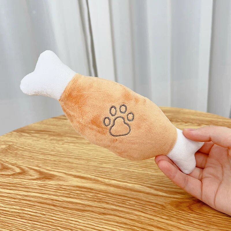 Реалистичная игрушка-жареная кость с имитацией мяса для пережевывания