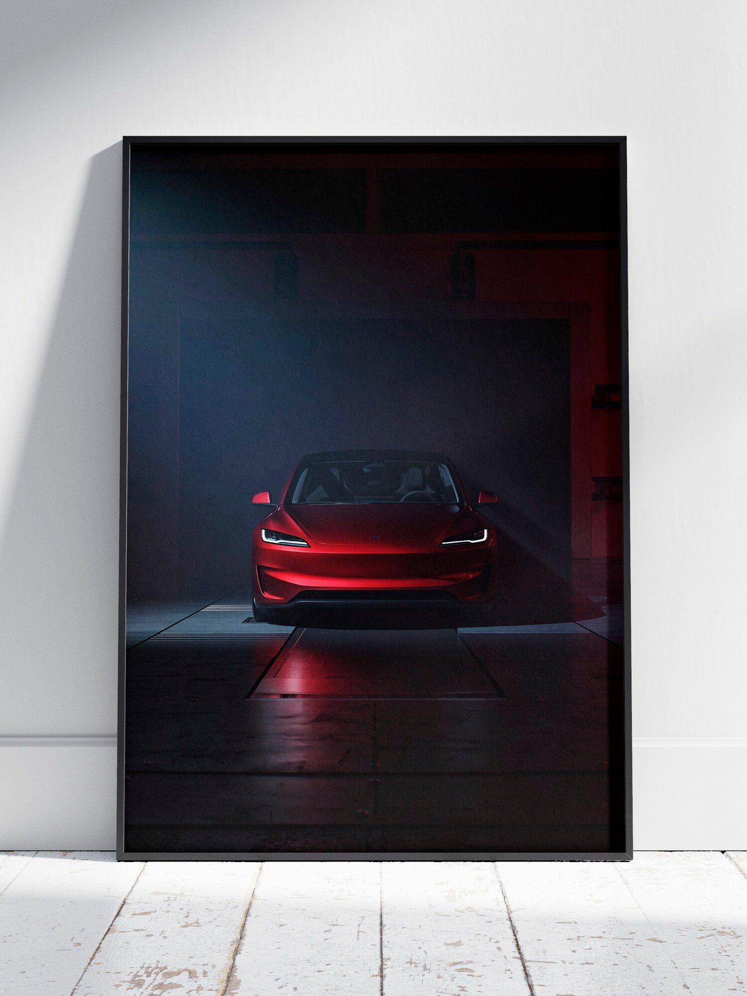 Плакат на стену для интерьера Авто и Мото (Тесла Модель 3 Перформанс - Tesla Model 3 Performance) - Постер по транспорту формата A4 (21x30 см)
