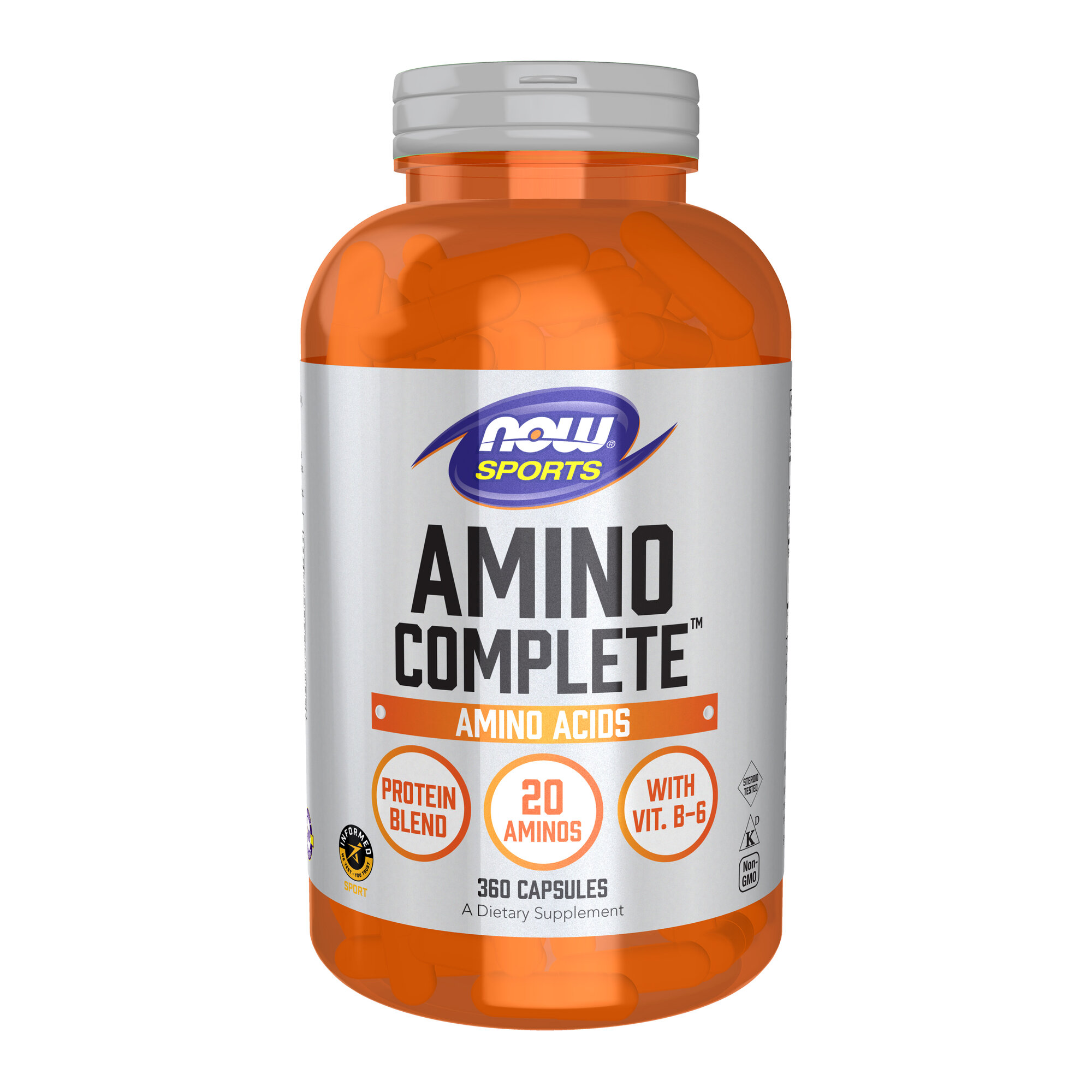 NOW Amino Complete, Аминокислотый комплекс, 360 растительных капсул, для набора мышечной массы и похудения