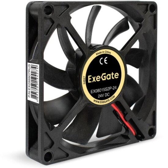 Вентилятор Exegate 24В DC EX08015S2P-24 (80x80x15 мм, Sleeve bearing (подшипник скольжения), 2pin, 2500RPM, 30dBA)