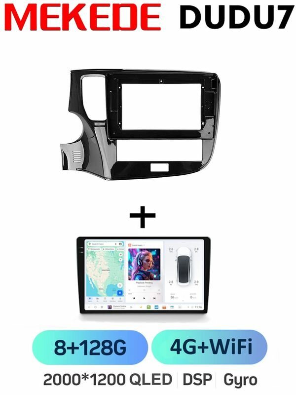 Магнитола Mekede 10" DUDU7 8/128 Gb для Mitsubishi Outlander 3 GF0W GF0W GG0W 2018-2021 для Android магни carpay Android