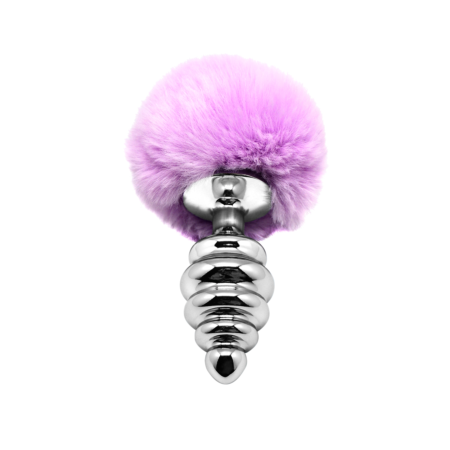 Анальная пробка Metal Anal Fluffly Twist Plug L Purple 70398AL