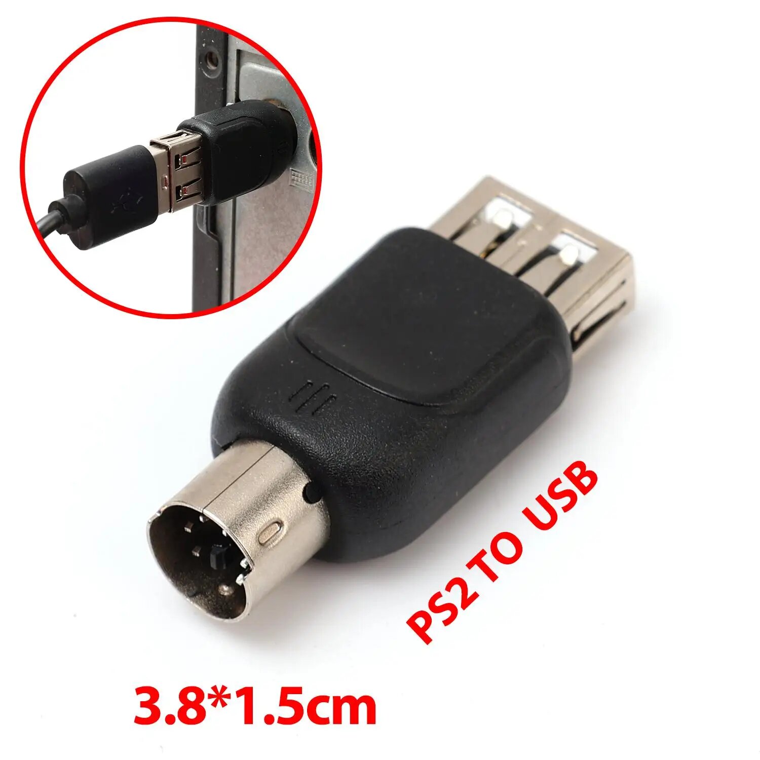 PS2 - USB адаптер, черный, male to A female