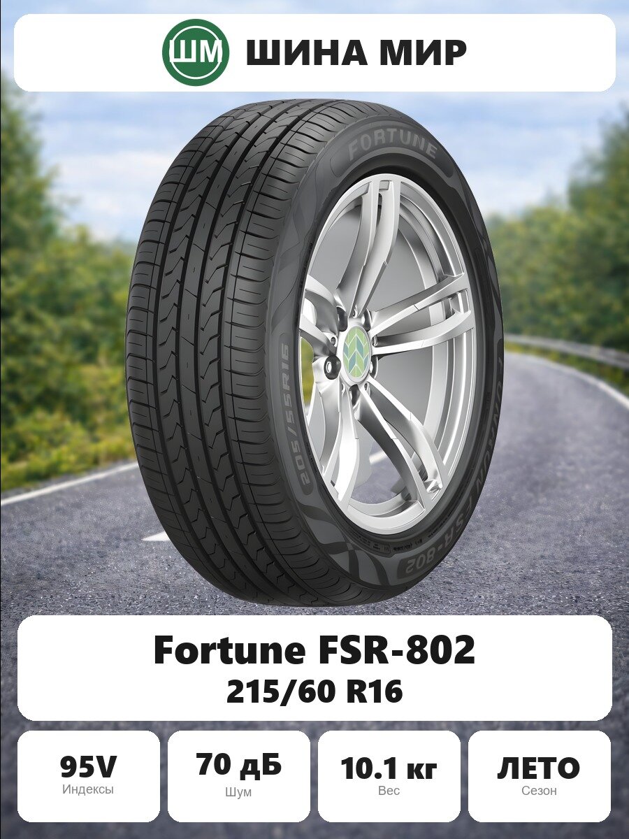 Автомобильная шина Fortune FSR-802 215/60 R16 95V Летняя Нешипованная