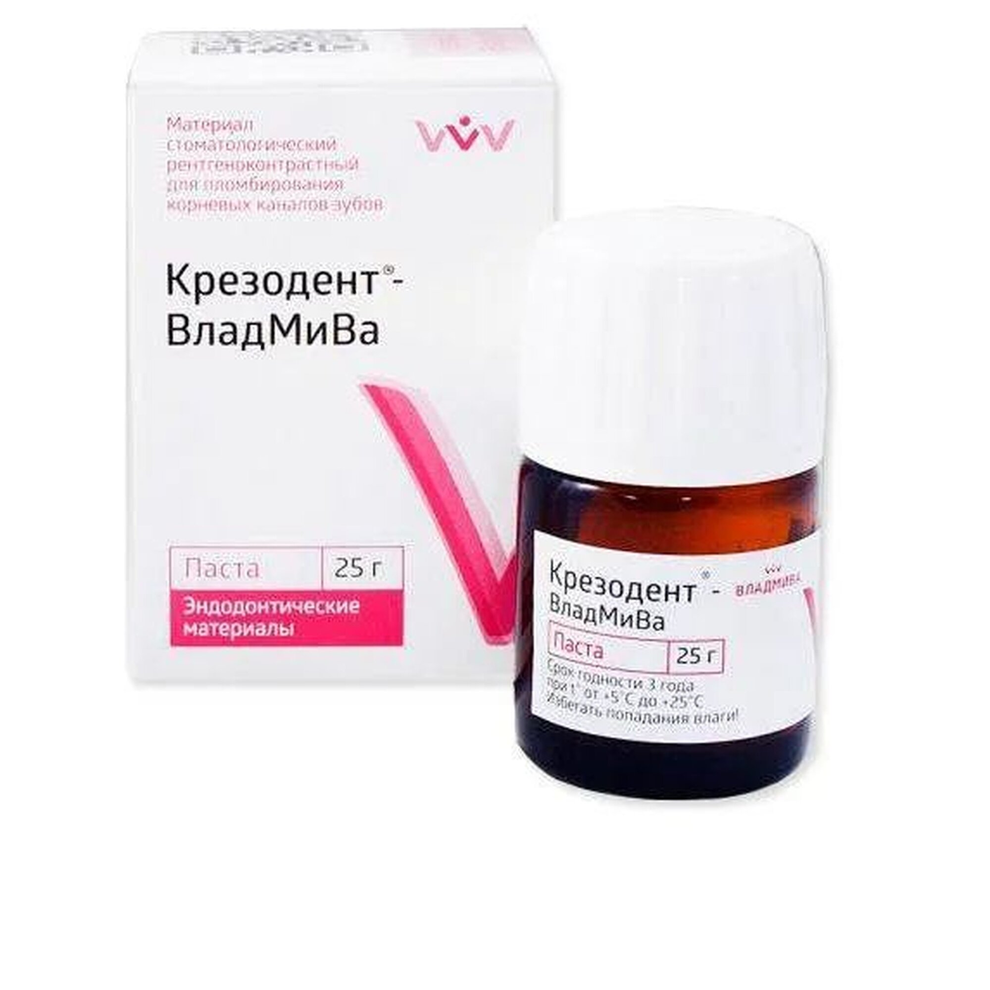 Паста стоматологическая ВладМиВа "Крезодент", пломбирование корневых каналов, 25 г