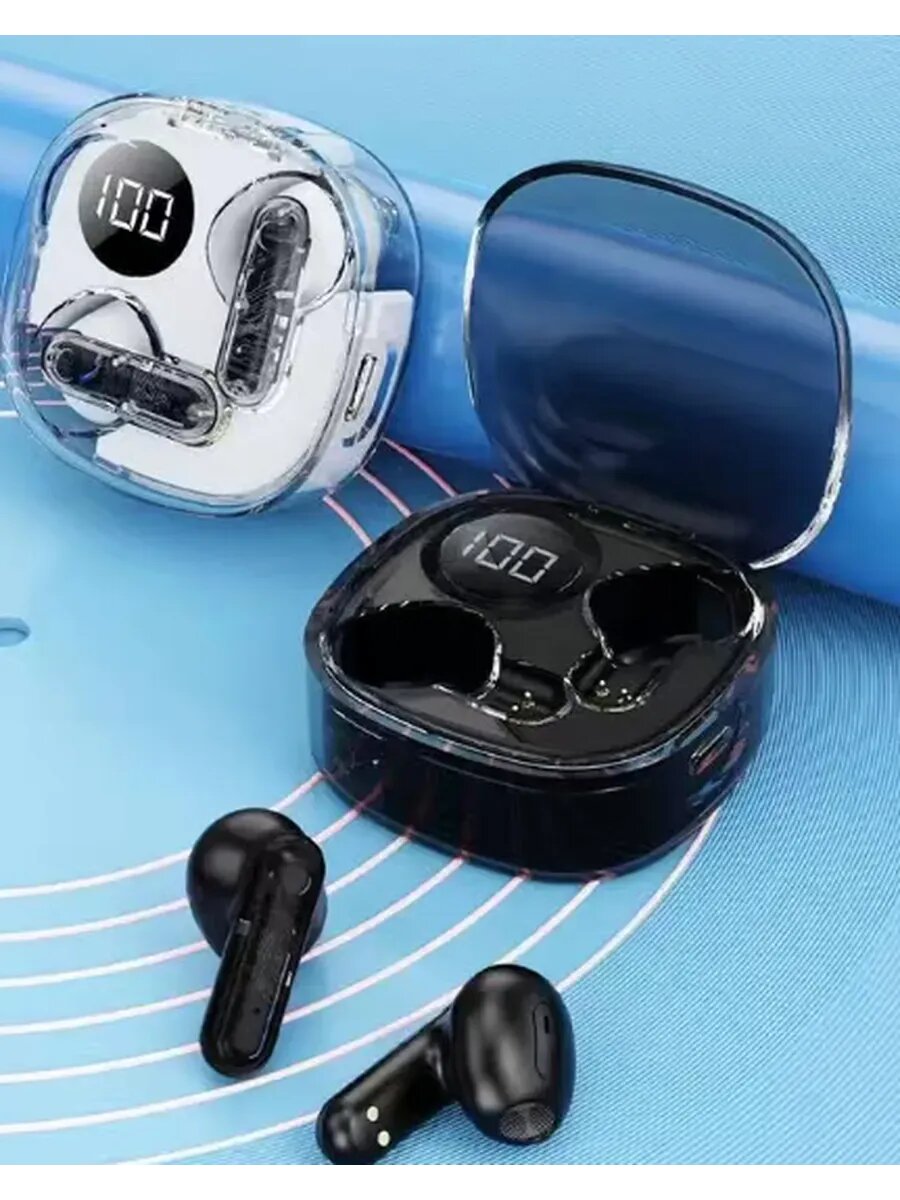 Беспроводные наушники с цифровым экраном, Bluetooth, безжичн