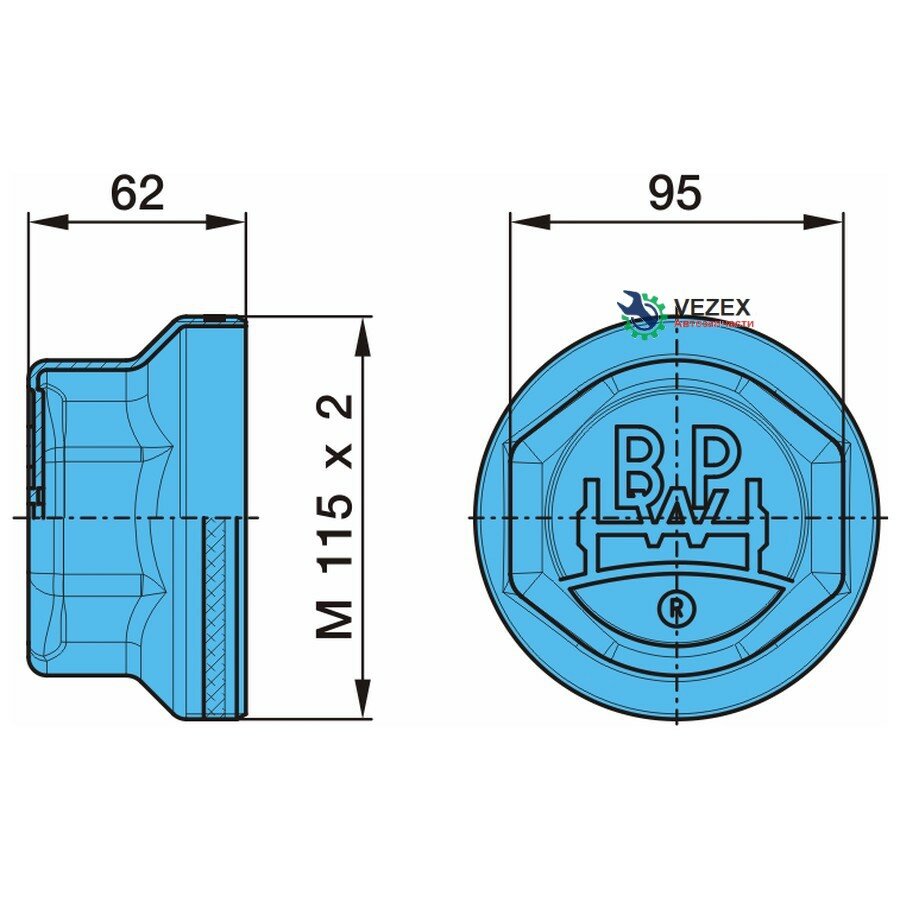 BPW 0321223090 крышка ступицы! (м)M115x2 наружн.\BPW 6.5-9t, Kassbohrer