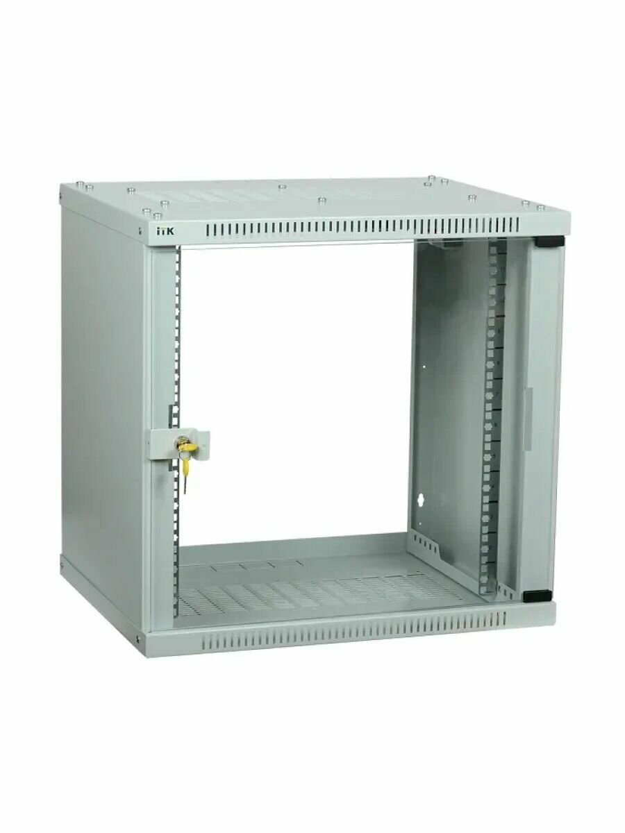 Шкаф настенный 19", 12U ITK LWE3-12U66-GF LINEA WE 600x600мм дверь стекло серый