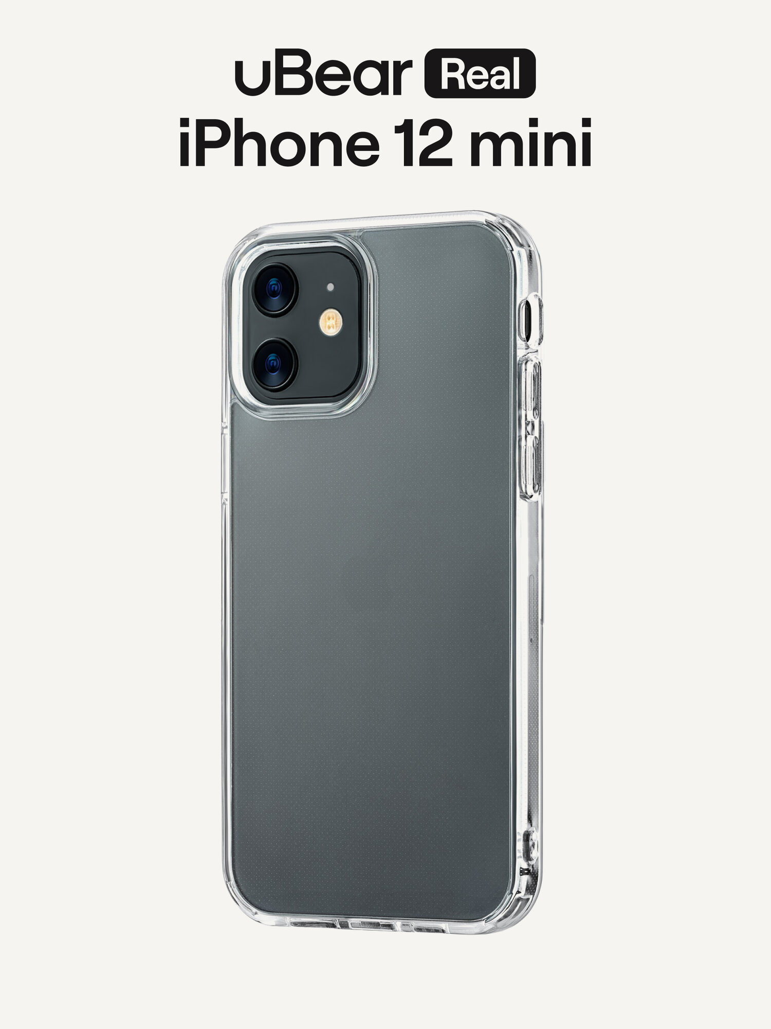 Чехол uBear для iPhone 12 Mini, Real Case (Transparent PC+TPU), прозрачный