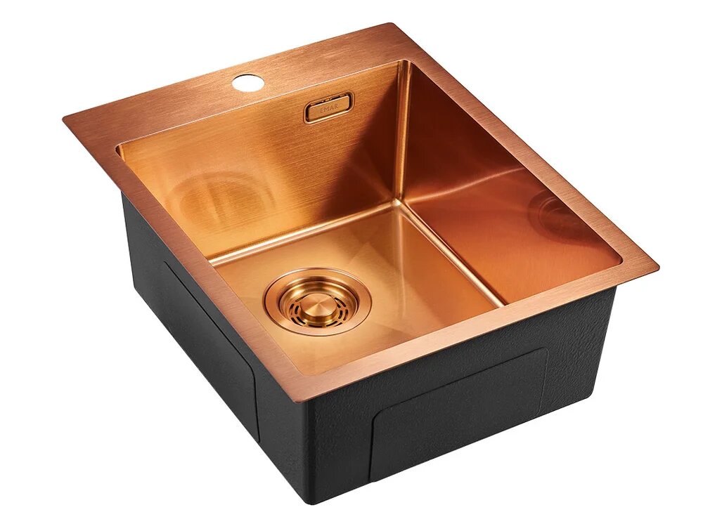 Мойка кухонная Emar PVD A EMB-128A PVD Nano Coppery металлическая, 41x51, прямоугольная, мойка для кухни, российская