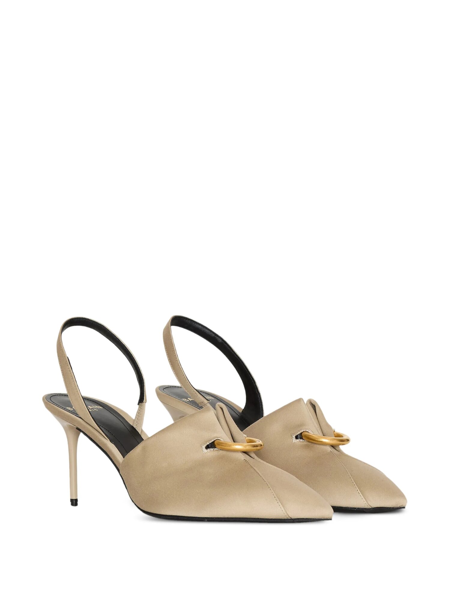 Туфли BALMAIN Cotton gabardine slingbacks with piercing, размер 36 — фото 1