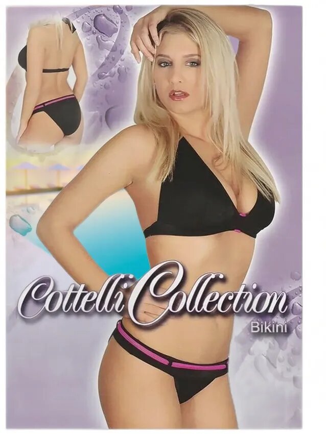 Бикини Cottelli Collection Vita memoriae M, полиамид 85%, эластан 15%, застежка на зажиме, черные