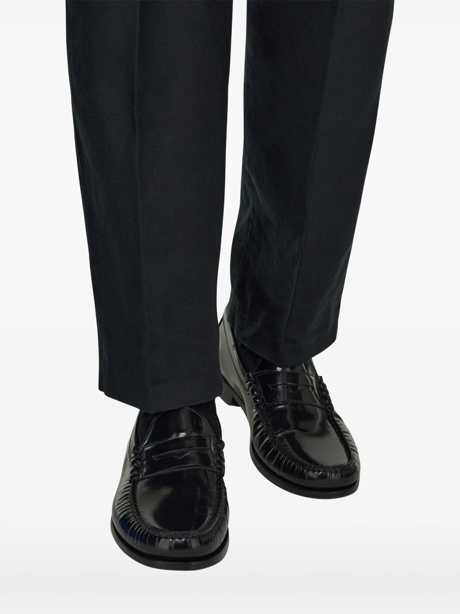 Лоферы Boggi Milano Brushed-leather loafers, размер 40, black/black — фото 1