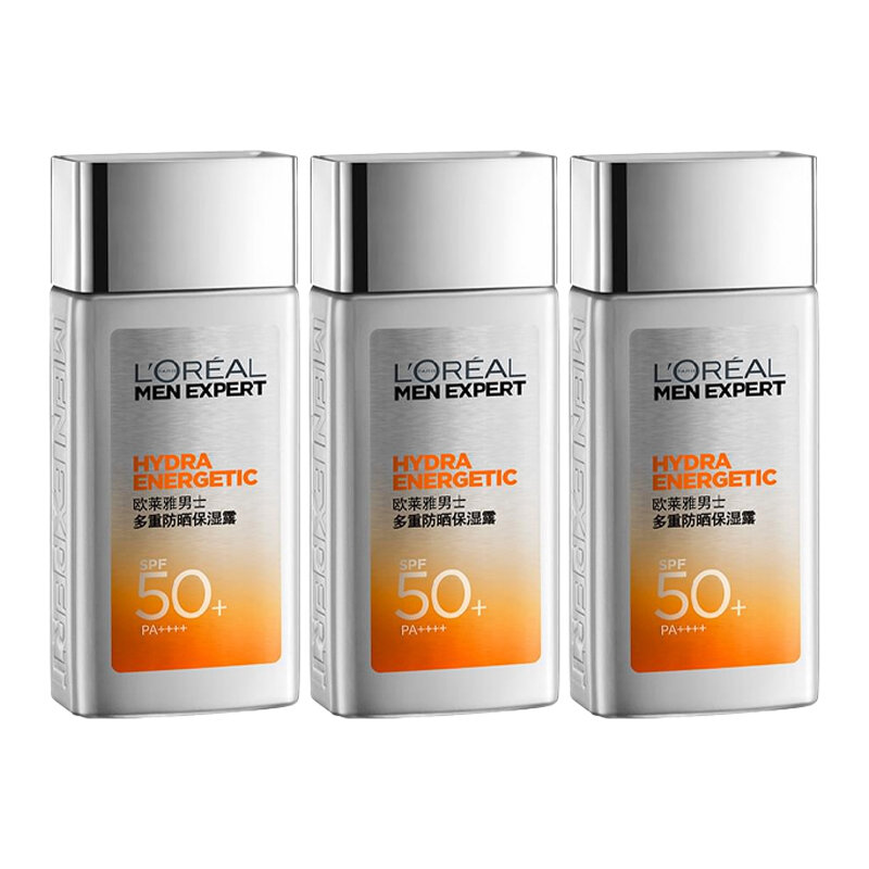 Солнцезащитный крем мужской L'Oréal Men Expert Hydra Energetic SPF50+PA++++, 80ml*3