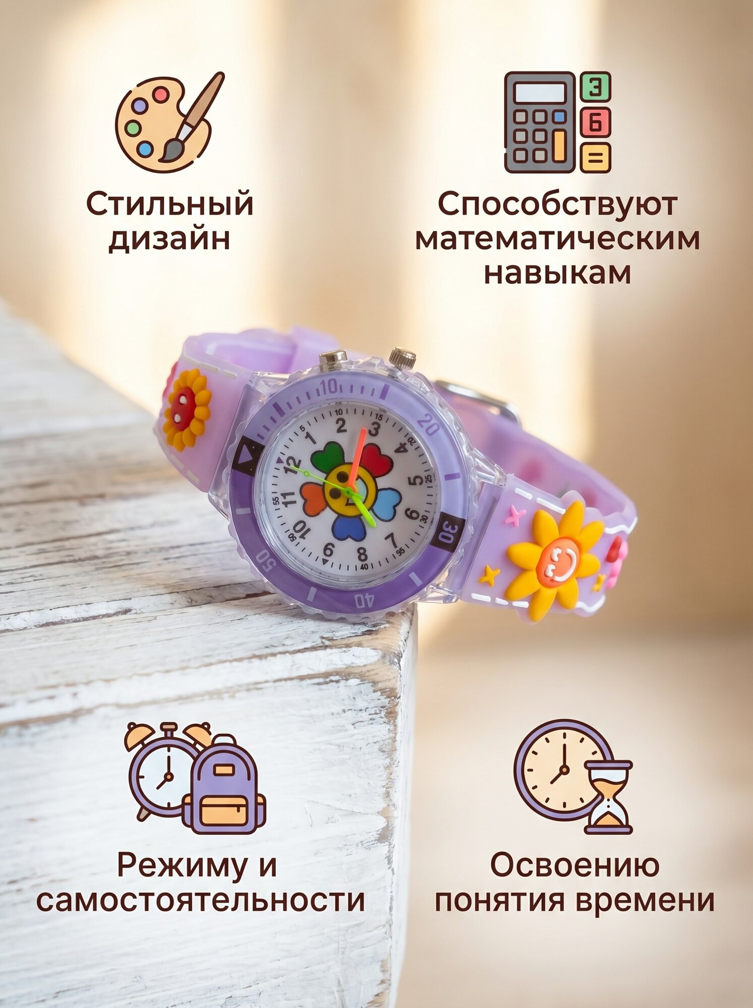 Наручные часы , фиолетовый — фото 1