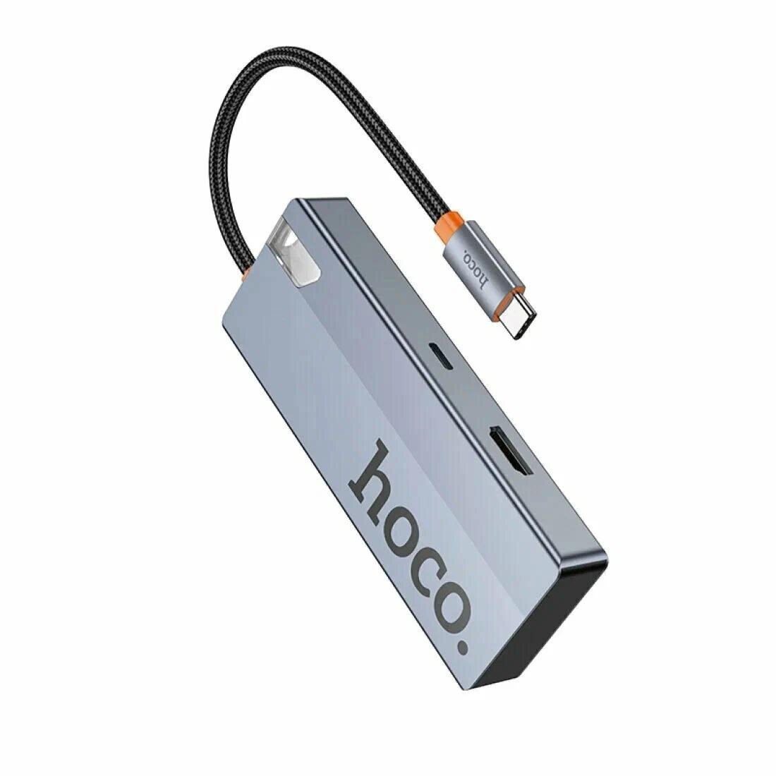 Хаб Hoco HB51 6 в 1 серый, EU