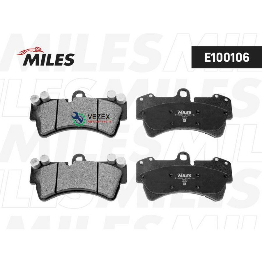 MILES E100106 Колодки тормозные передние (без датчика) (Смесь Semi-Metallic) AUDI Q7/VOLKSWAGEN TOUAREG/PORCSHE CAYENNE 02 R18 (TRW GDB1548) E100106