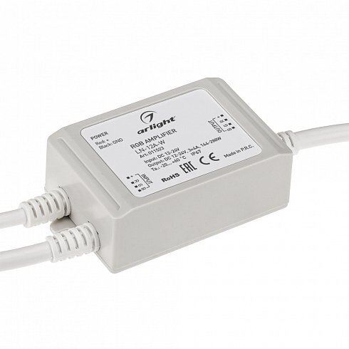RGB-усилитель LN-12A-W (12/24V, 144/288W) (Arlight, -) Влагозащищенный (IP67)