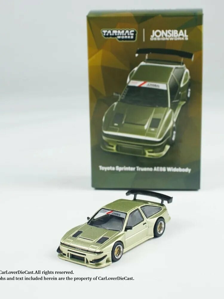 Машинка Tarmac Works TW 1/64 Toyota Sprinter Trueno AE86 Widebody Green Die-cast Alloy Car Model Collection Display Gift