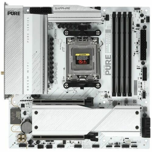 Материнская плата Sapphire PURE B850M WIFI - AM5, AMD B850, 1xPCI-Ex16, 2xM.2, Micro-ATX