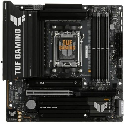 Материнская плата ASUS TUF GAMING B850M-PLUS WIFI - AM5, AMD B850, 4xDDR5-5200 МГц, 1xPCI-Ex16, 3xM.2, Micro-ATX