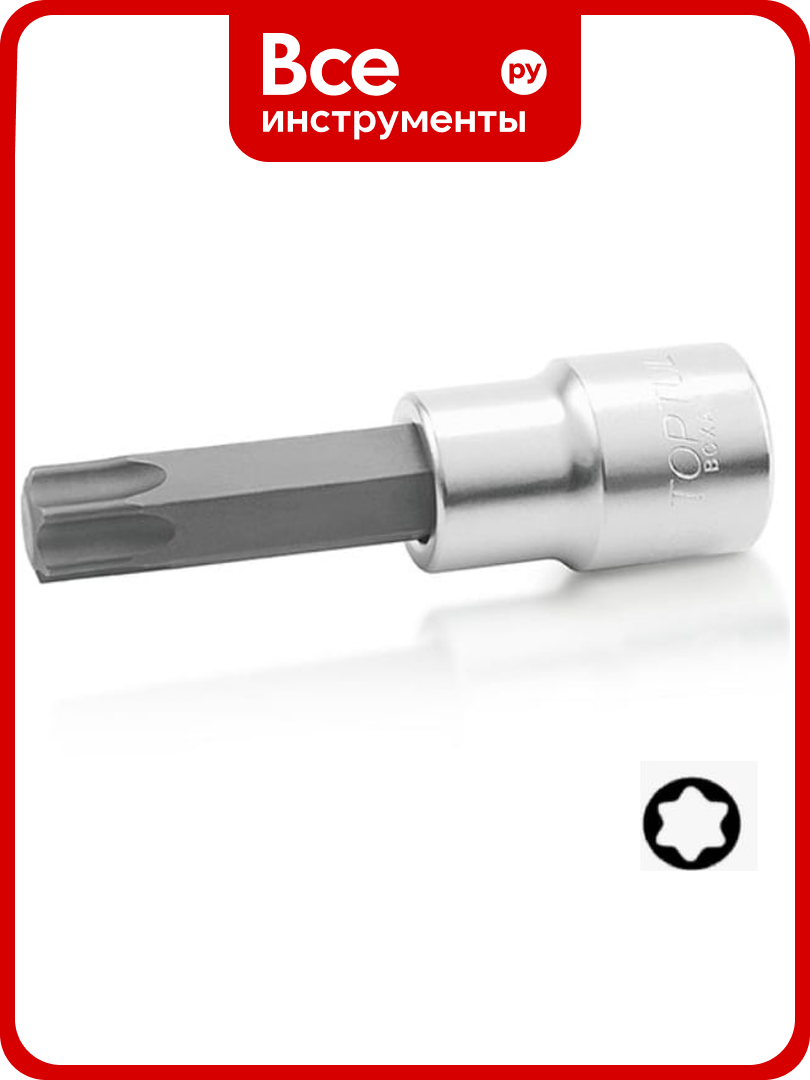 Головка торцевая со вставкой TORX T25, L=80 мм, 1/2"DR TOPTUL BCXA1625