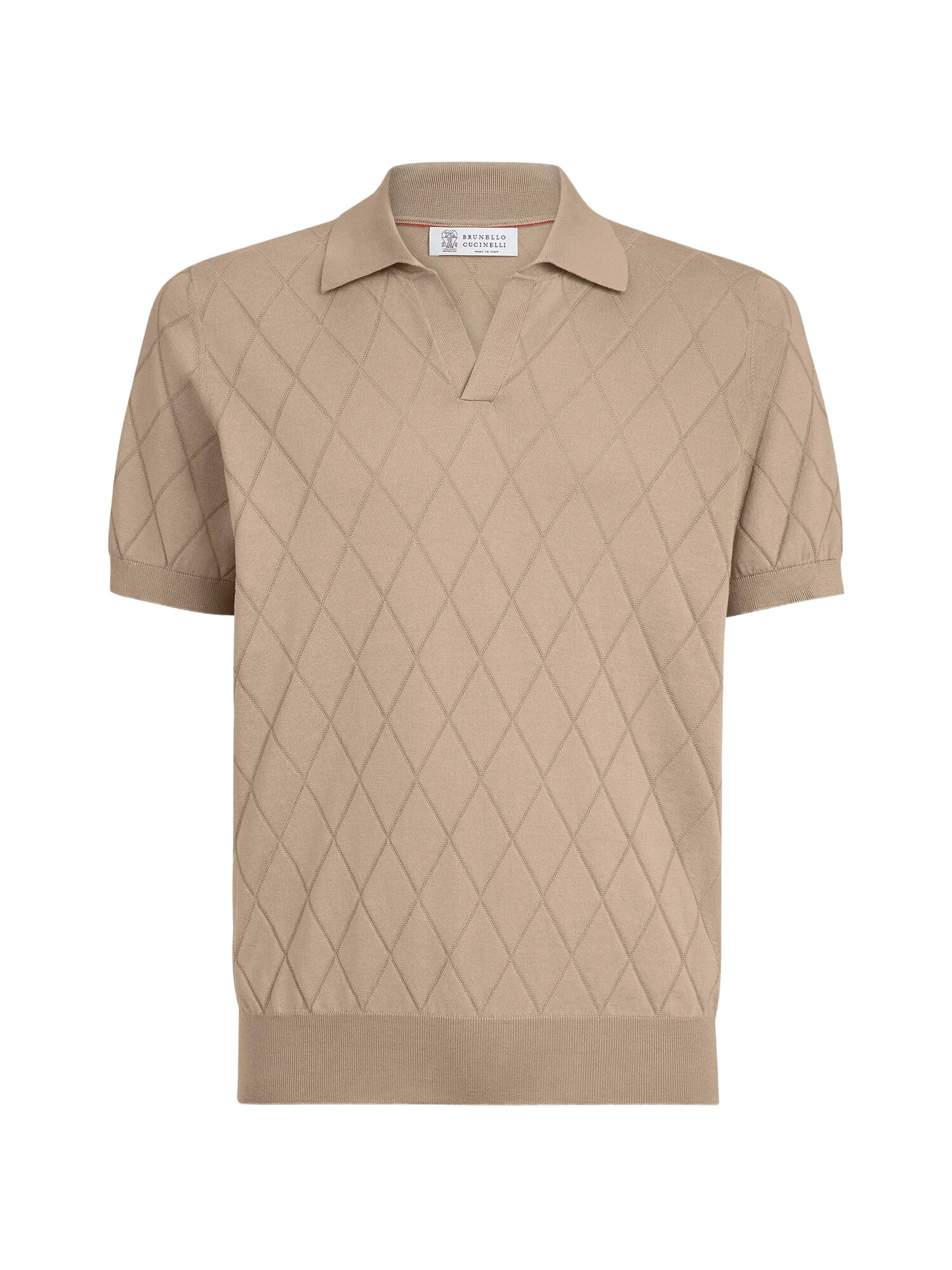 Рубашка Cotton textured Argyle lightweight knit polo shirt