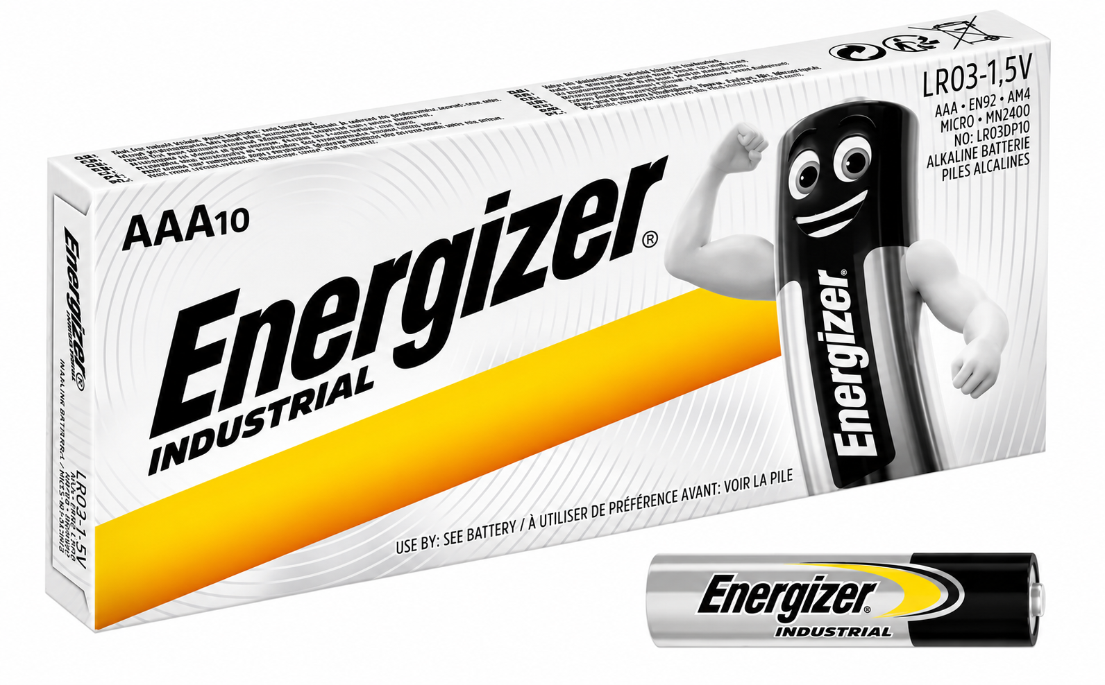 Батарейка Energizer Industrial AAA (LR03), 10 шт. (10 шт. в одной коробке)
