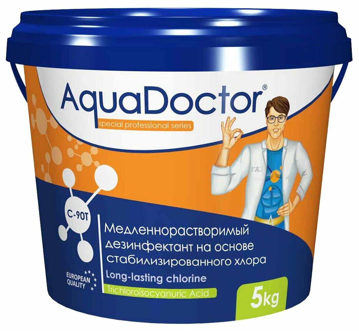 Химия для бассейна AquaDoctor Хлор медленнорастворимый 5кг AQ2489