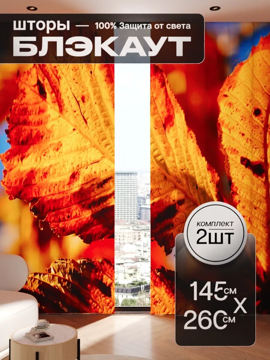 Шторы блэкаут 145x260 см 2 шт на окна плотные комплект