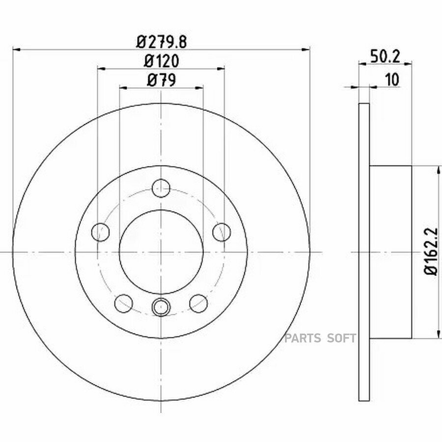 Диск тормозной MDC2712 MINTEX от официального дистрибьютора, MINTEX, артикул MDC2712