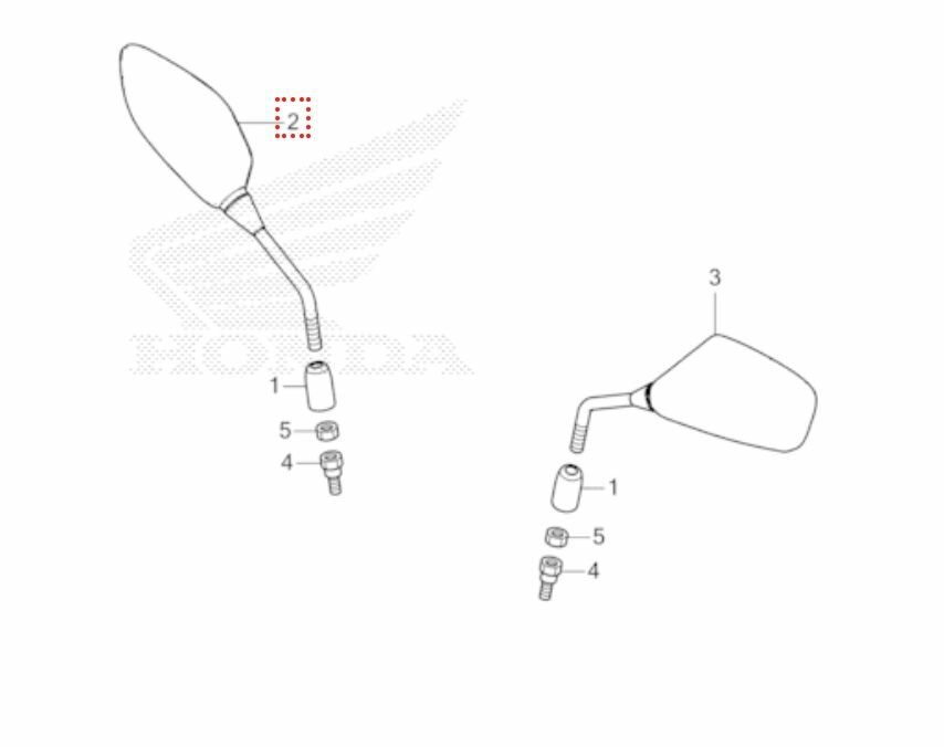 Зеркало правое для мотоцикла Honda CRF1100 Africa Twin/NC750X/NT1100; Артикул Honda: 88210MKSE00 (Оригинал)