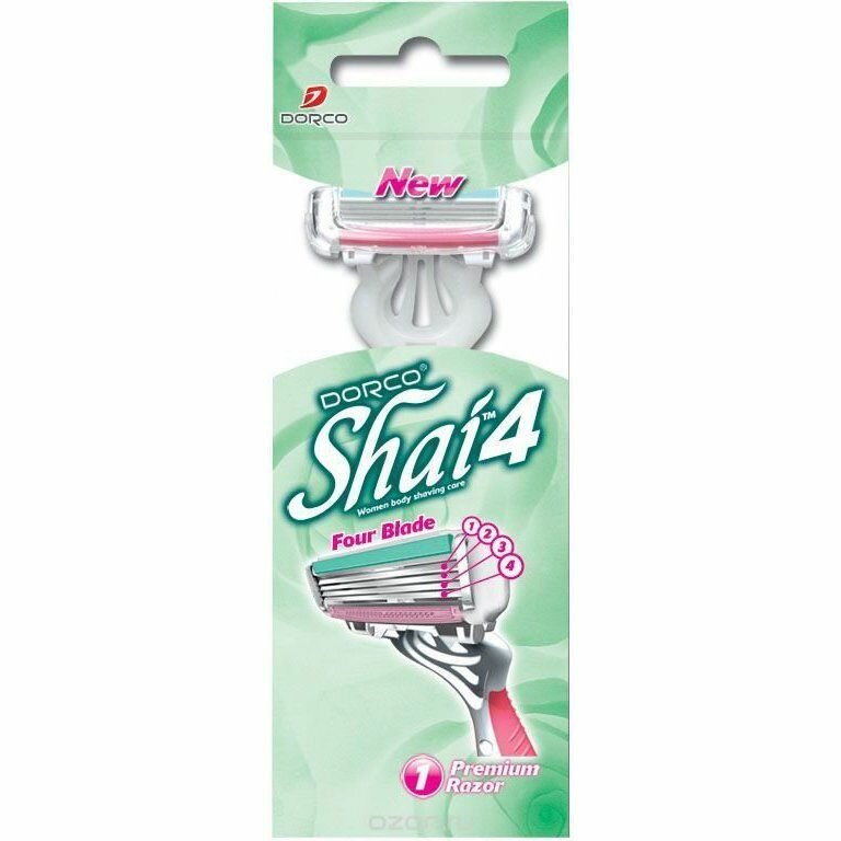 DORCO Женский станок для бритья одноразовый Еve 4 Shai Vanilla, плавающая головка, увлажняющая полоса, 4 лезвия