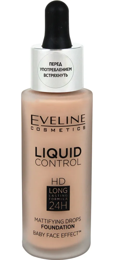 Тональная основа для лица Eveline Cosmetics, LIQUID CONTROL, Инновационная, жидкая, тон 020 - ROSE BEIGE, 32 мл