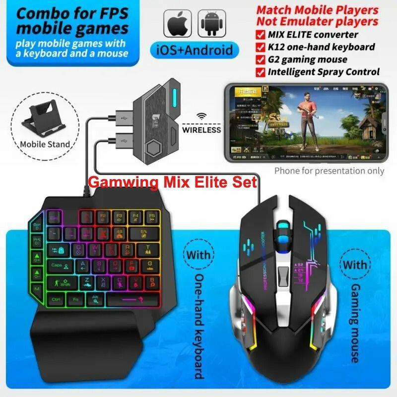 Gamwing Mix SE Elite Конвертер Левой Клавиатуры и мыши для мобильных игр на Android
