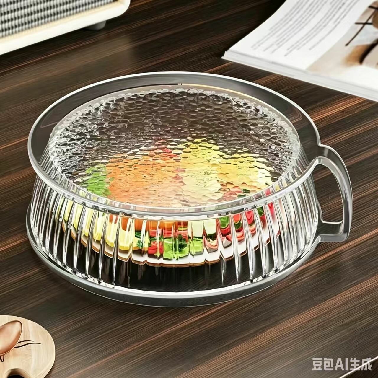 Брызгозащищенная крышка для микроволновой печи, пищевая, устойчивая к высоким температурам, с ручкой, 24 см