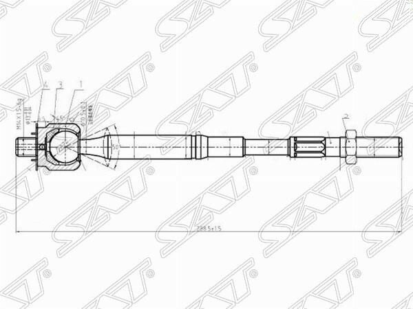 Тяга рулевая SAT ST-45503-09400 TOYOTA COROLLA/ALLION/PREMIO/MATRIX/ISIS/NOAH/VOXY 02-