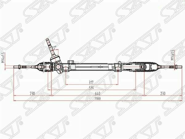 Рейка рулевая SAT ST-48001-4BA0A Nissan Qashqai 13-22 / X-Trail 13-22
