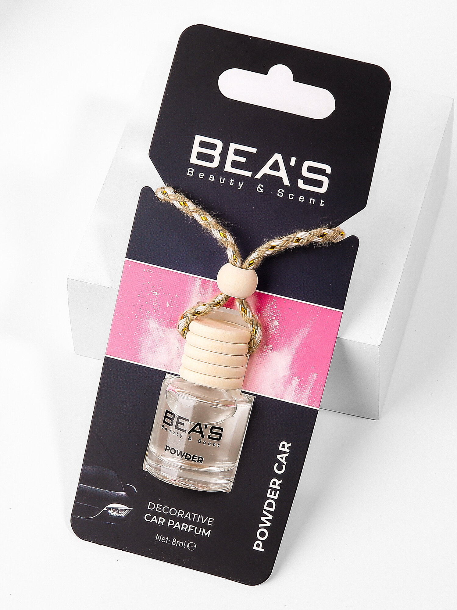 Автомобильный ароматизатор в авто Пудровый аромат 8 ml BEAS