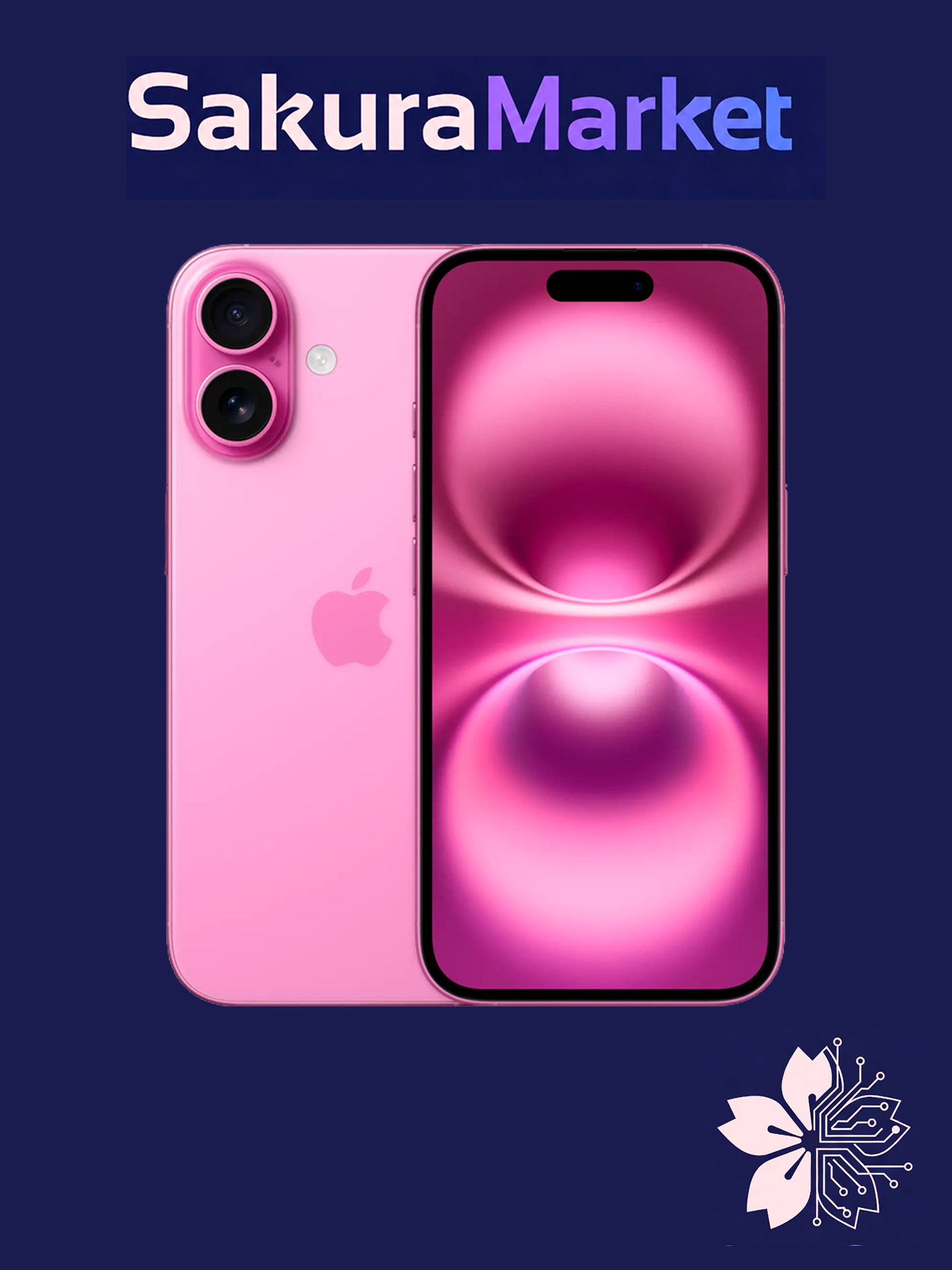 Смартфон Apple iPhone 16 128 ГБ, Dual: nano SIM + eSIM, Pink (Розовый)