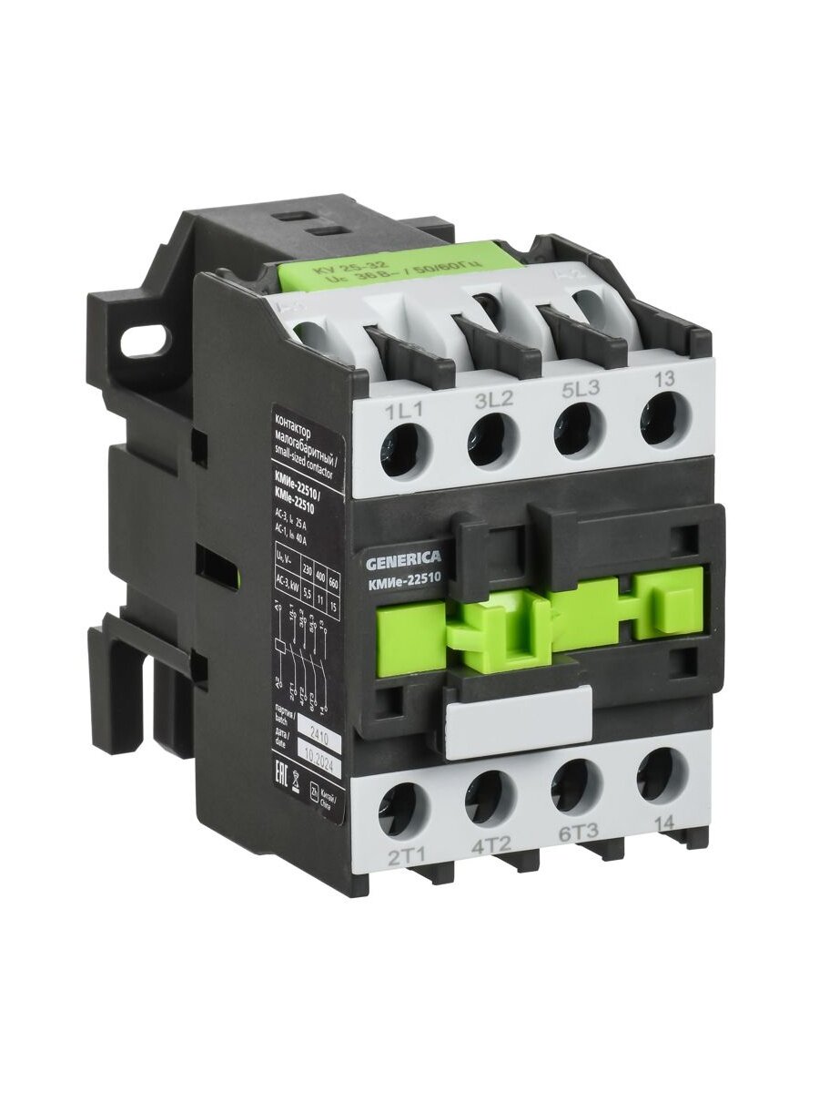 Контактор КМИе-22510 25А 230В/АС3 1НО GENERICA KKME21-025-230-10