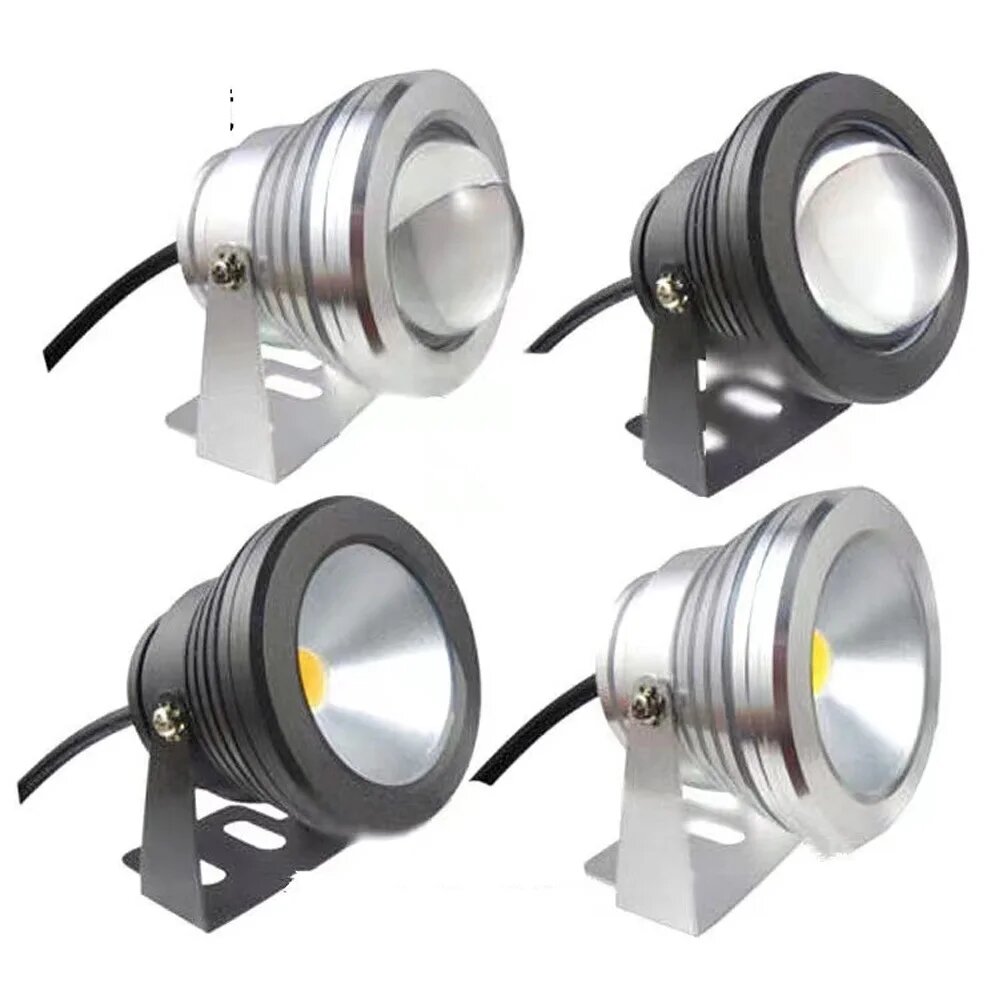 RGB подводный прожектор JOYPINJ 10 Вт, теплый белый, Silver No Plug