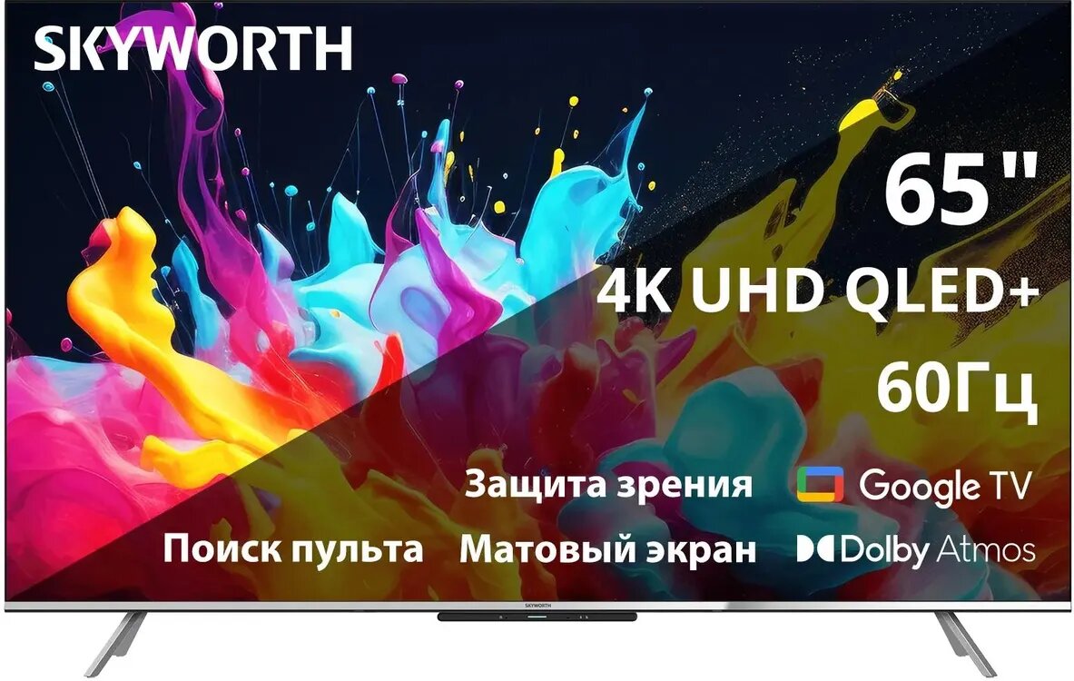 Телевизор Skyworth 65Q66H Google TV разрешение частота обновления 60 Гц