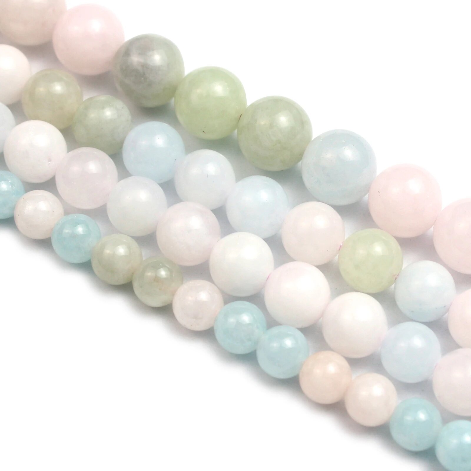 Круглые бусины из камня морганит халцедон Super search 6mm 58pcs beads